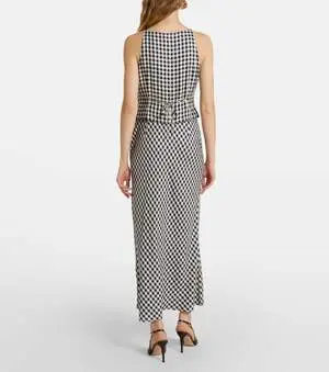 Rixo Kimmy Checked Maxi Dress - Blue