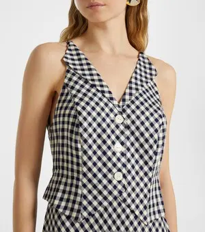 Rixo Kimmy Checked Maxi Dress - Blue
