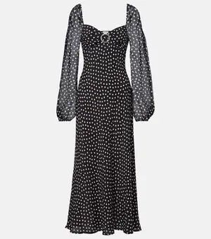 Rixo Ivy Polka-dot Maxi Dress
