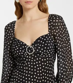 Rixo Ivy Polka-dot Maxi Dress