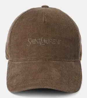 Saint Laurent Corduroy Baseball Cap - Beige