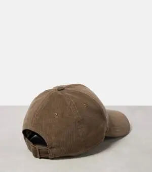 Saint Laurent Corduroy Baseball Cap - Beige