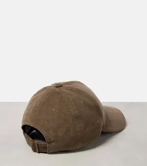 Saint Laurent Corduroy Baseball Cap - Beige