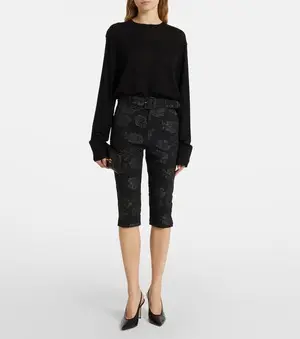 Remain Birger Christensen Floral Jacquard Capri Pants