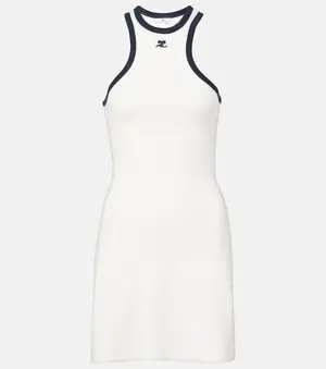 COURREGES Courrèges Scuba Cotton Jersey Minidress - Blue