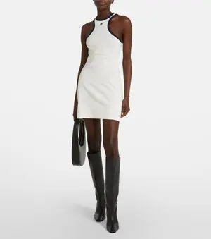 COURREGES Courrèges Scuba Cotton Jersey Minidress - Blue