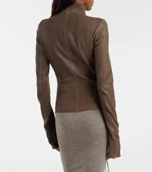 Rick Owens Gary Leather Jacket - Grey