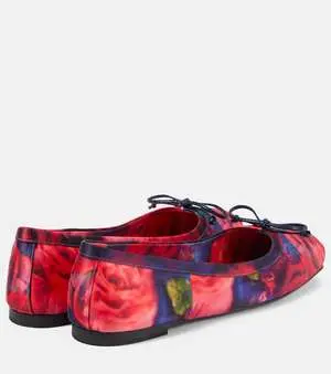 CHRISTIAN LOUBOUTIN Mamadrague Floral Satin Ballet Flats - Multicoloured
