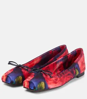 CHRISTIAN LOUBOUTIN Mamadrague Floral Satin Ballet Flats