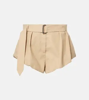 Magda Butrym High-rise Cotton-blend Shorts - Beige