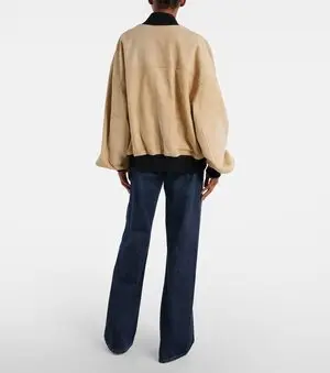 Khaite Spence Suede Bomber Jacket - Beige