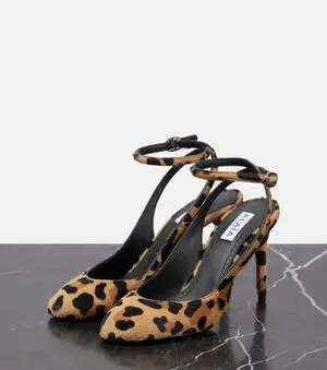 Alaïa Decollete 90 Calf Hair Slingback Pumps - Brown