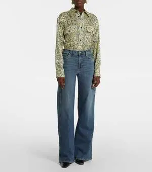 7 For All Mankind Luxe Vintage High-rise Wide-leg Jeans - Blue