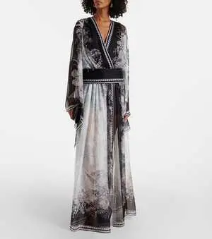 Elie Saab Printed Silk Chiffon Blouse