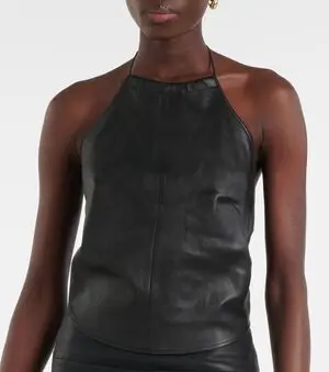 Stouls Rosie Halterneck Leather Top