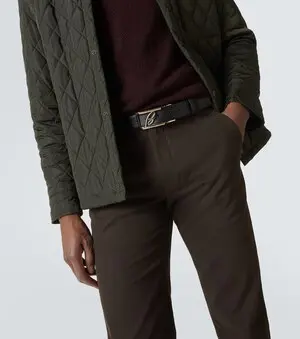 Brioni Logo Leather Belt - Black