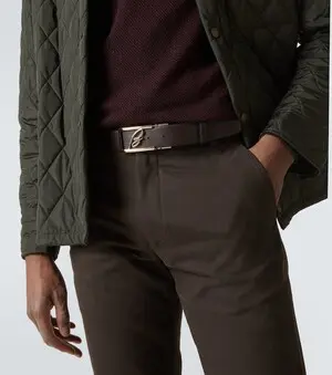 Brioni Logo Leather Belt - Black