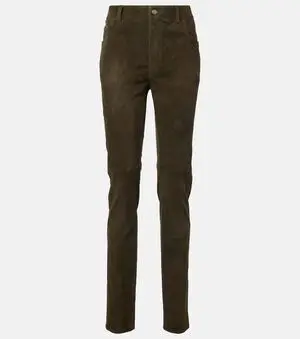 Chloé Suede Slim Pants - Brown