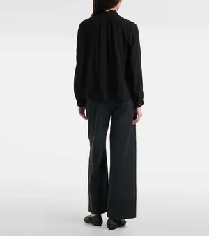 Velvet By Graham & Spencer Gabrielle Draped Rayon Challis Blouse - Black
