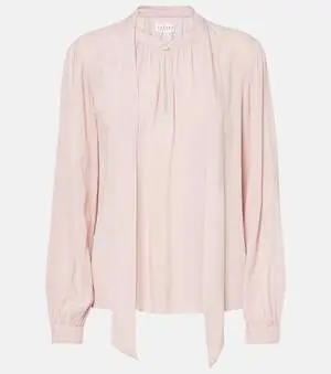 Velvet By Graham & Spencer Gabrielle Draped Rayon Challis Blouse - Pink