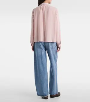 Velvet By Graham & Spencer Gabrielle Draped Rayon Challis Blouse - Pink