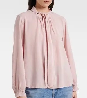 Velvet By Graham & Spencer Gabrielle Draped Rayon Challis Blouse - Pink