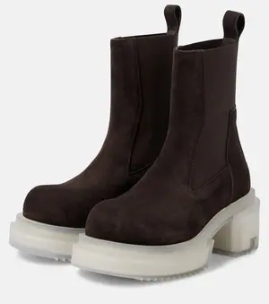 Rick Owens Beatle Suede Ankle Boots - Brown