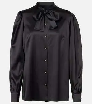 Dolce & Gabbana Tie-neck Silk-blend Blouse