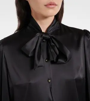 Dolce & Gabbana Tie-neck Silk-blend Blouse