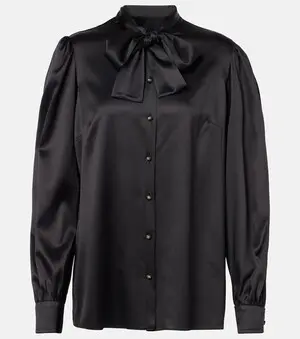 Dolce & Gabbana Silk-blend Satin Blouse - Black