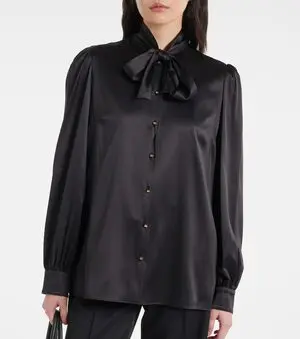 Dolce & Gabbana Tie-neck Silk-blend Blouse
