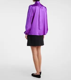Dolce & Gabbana Silk-blend Satin Blouse - Purple