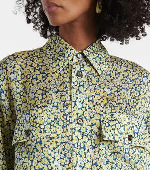 Bottega Veneta Daisy Floral Silk Charmeuse Shirt - Multicoloured
