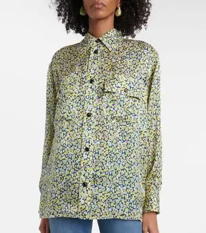 Bottega Veneta Daisy Floral Silk Charmeuse Shirt - Multicoloured