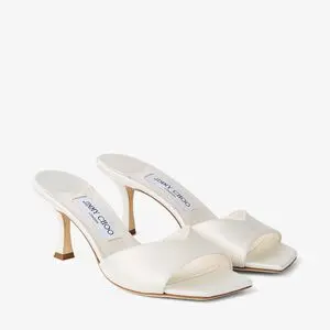 JIMMY CHOO Skye 70 Ivory Satin Sandals - Neutral