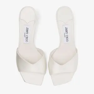 JIMMY CHOO Skye 70 Ivory Satin Sandals - Neutral