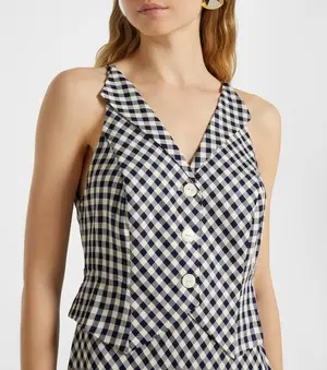 Rixo Kimmy Checked Maxi Dress - Blue