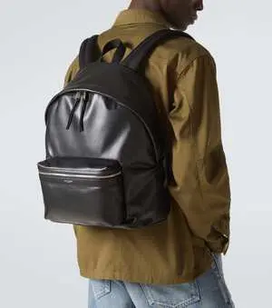 Saint Laurent City Leather Backpack - Black