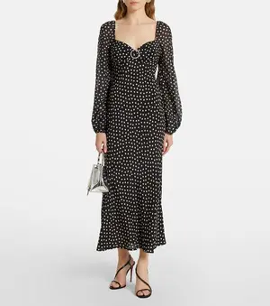 Rixo Ivy Polka-dot Maxi Dress