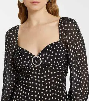 Rixo Ivy Polka-dot Maxi Dress