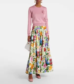 Dolce & Gabbana Floral-appliqué Silk Sweater