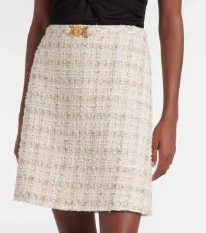 Versace Embellished Tweed Miniskirt