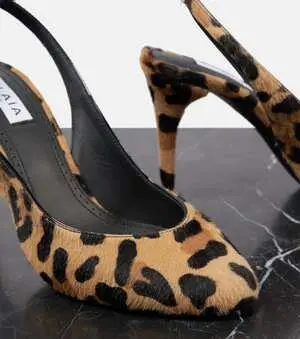 Alaïa Decollete 90 Calf Hair Slingback Pumps