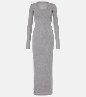JIL SANDER Virgin Wool Midi Dress - Grey