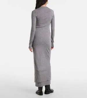 JIL SANDER Virgin Wool Midi Dress - Grey