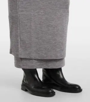 JIL SANDER Virgin Wool Midi Dress - Grey