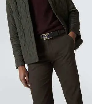 Brioni Logo Leather Belt - Black