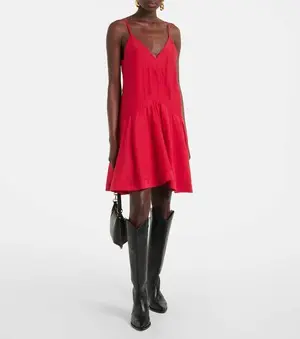 MARANT ETOILE Danielle Cotton-blend Minidress - Red