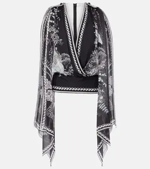 Elie Saab Printed Silk Chiffon Blouse