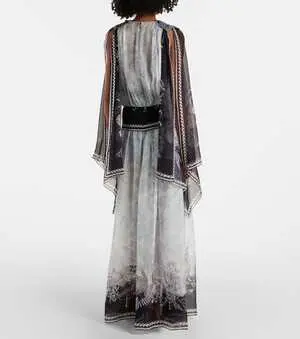 Elie Saab Printed Silk Chiffon Blouse